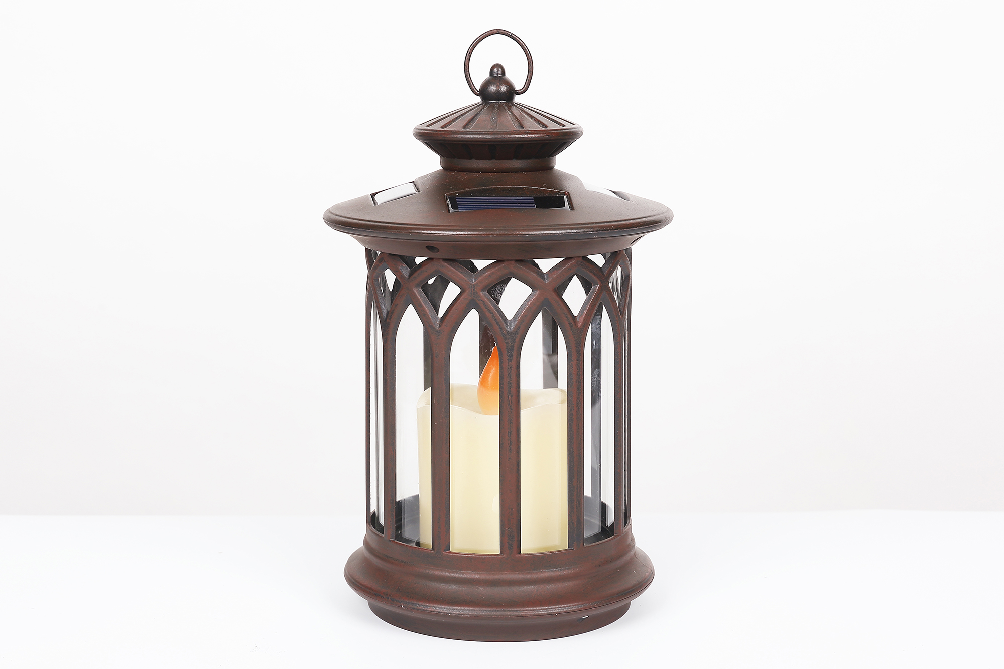 Round Lantern with Candle Solar Light - Walmart.com