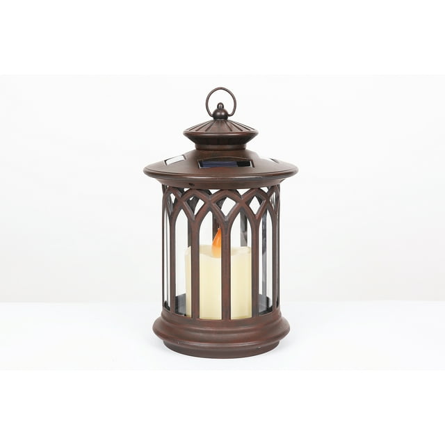 Round Lantern with Candle Solar Light - Walmart.com