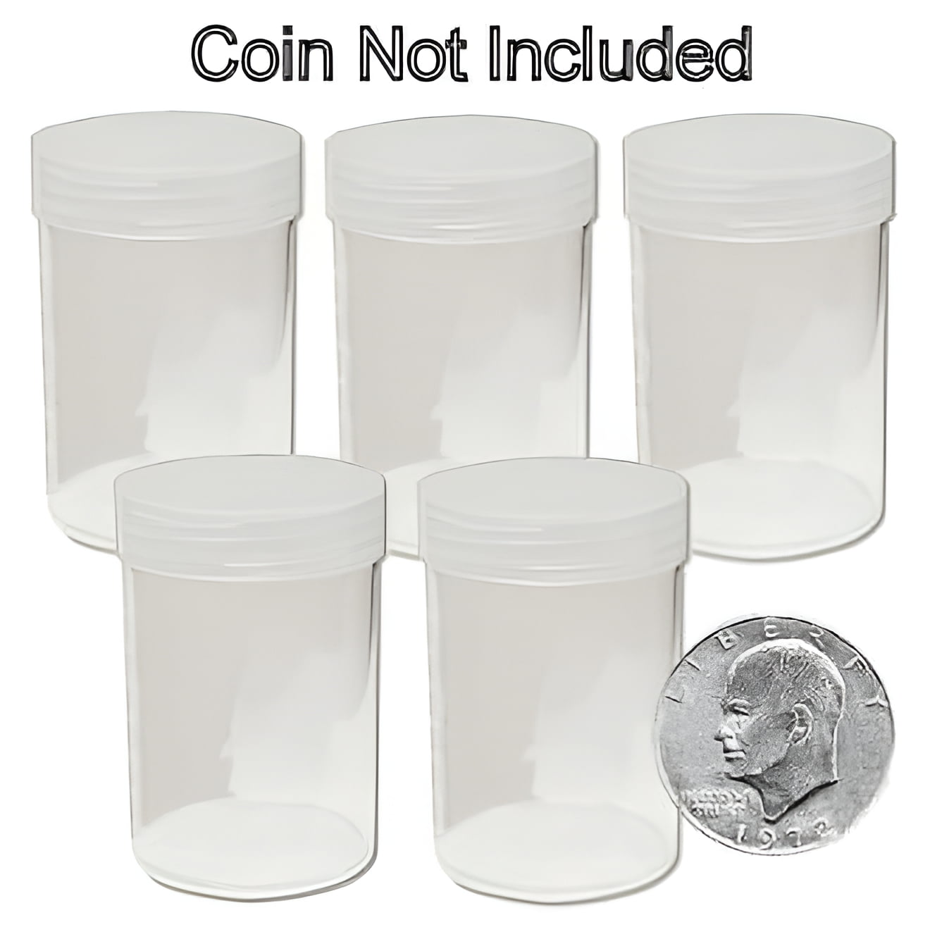 Round Large Dollar Coin Tubes Storage 38mm by BCW 5 pack - Walmart.com