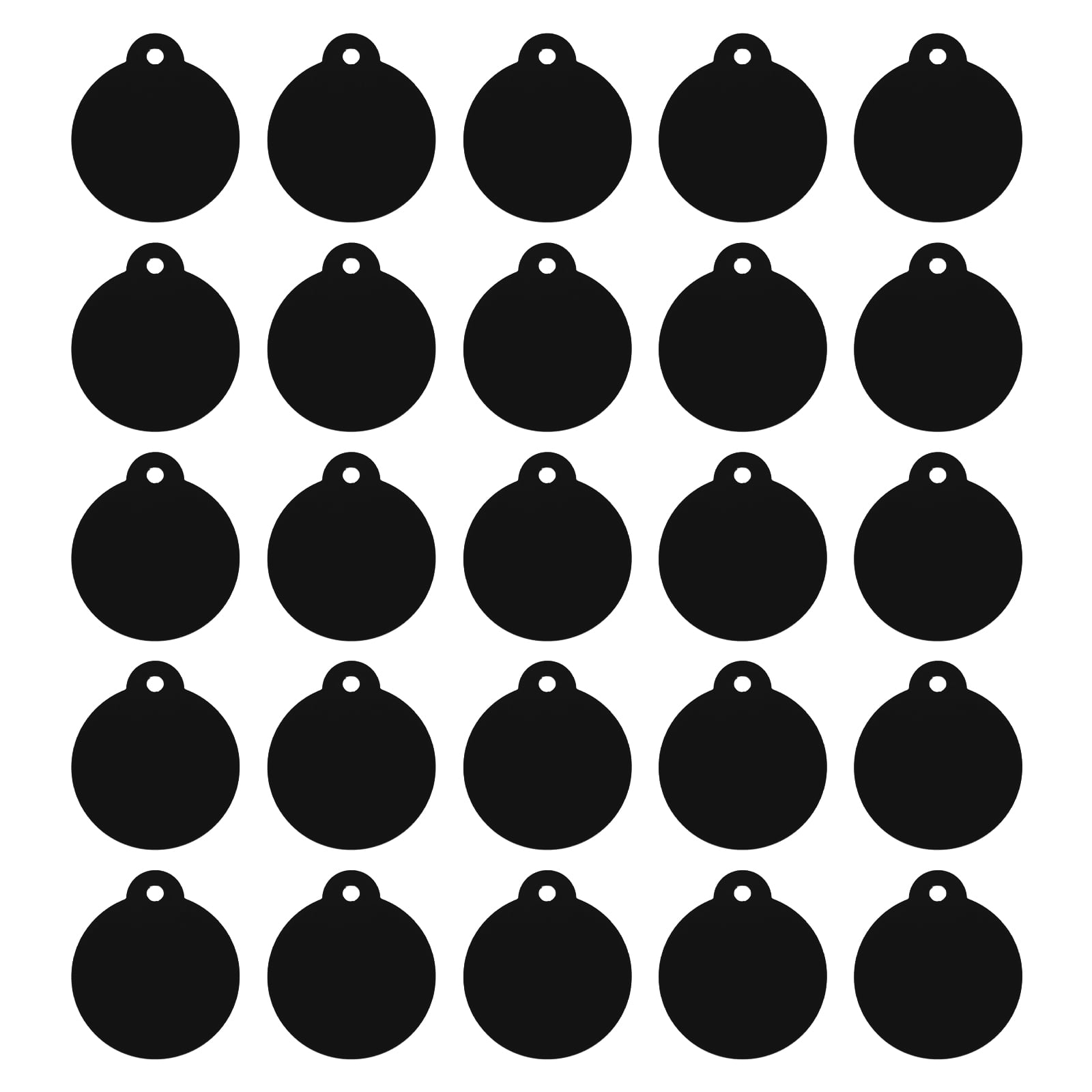 Round Laser Engraving Blanks Tags, Stamping Blank Tag Dog ID Tag, Black ...