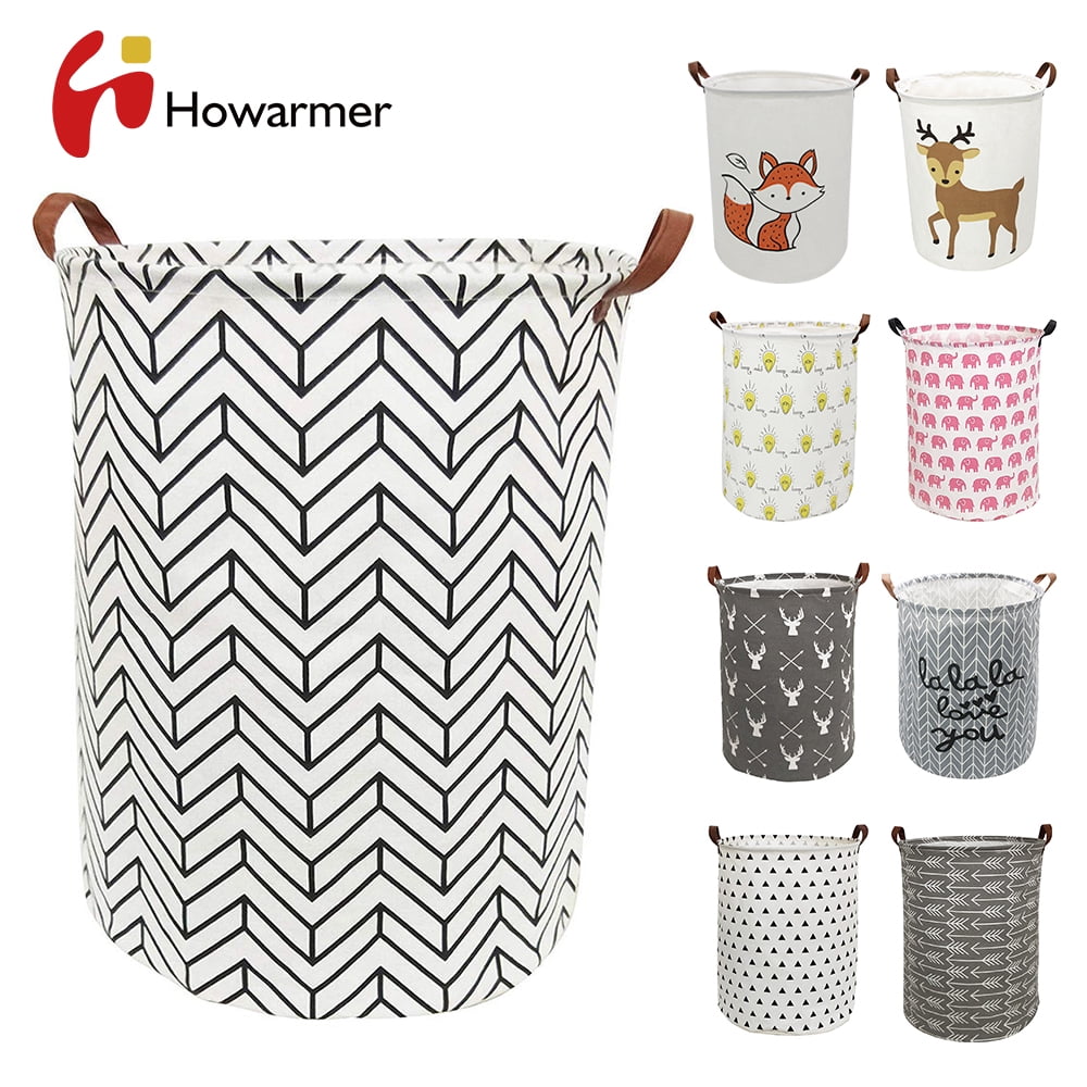 Round Laundry Basket, 19.7" Baby Storage Basket for Girls, Waterproof ...