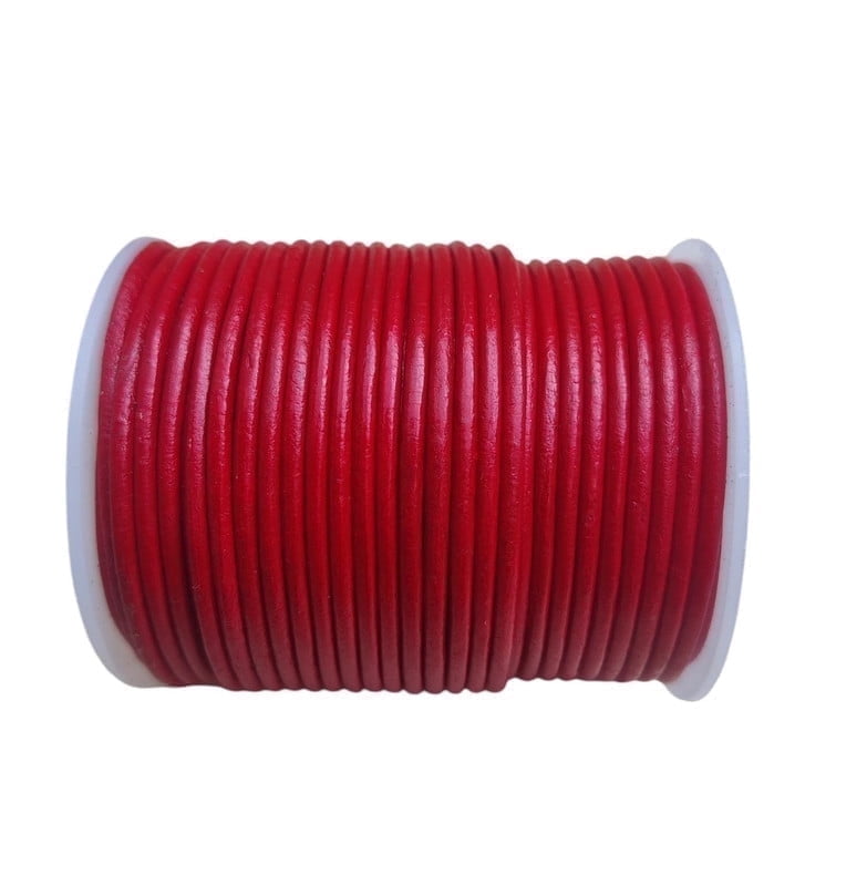 Hottmess Leather Cord Red 2mm 25 Yards - Walmart.com