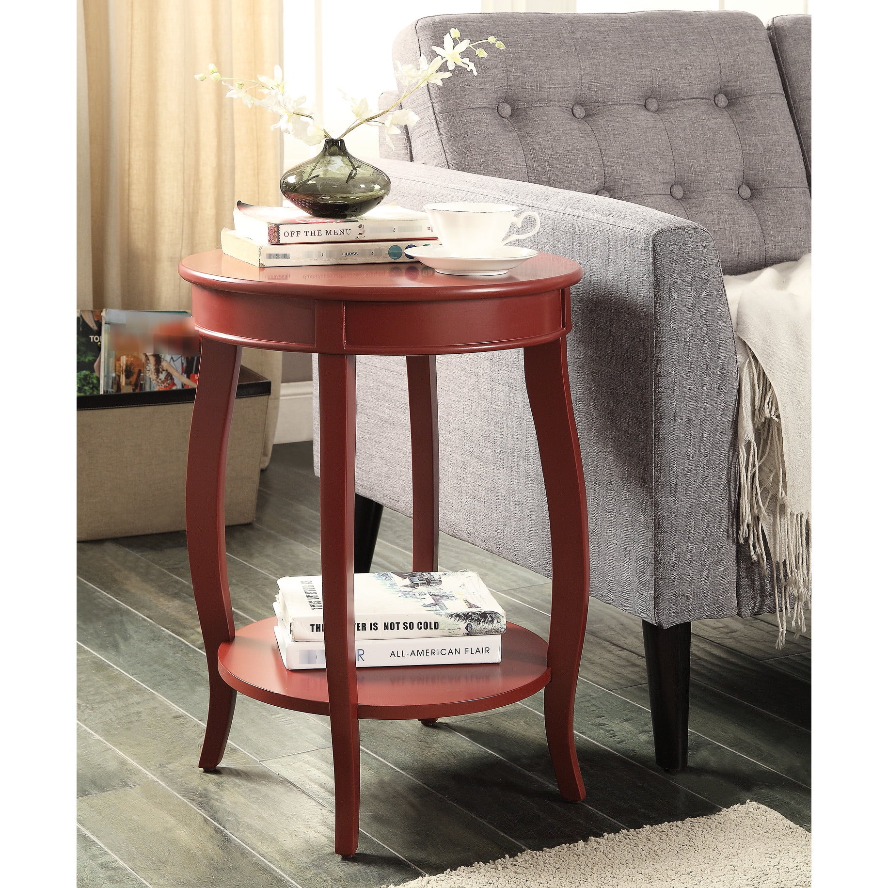 Round Leg Table with Shelf+40lbs Load on Top”-“Living Space/Guest Room ...