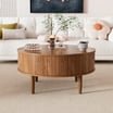 Lift Top Coffee Table with Storage, Oval Center Table with Hidden ...