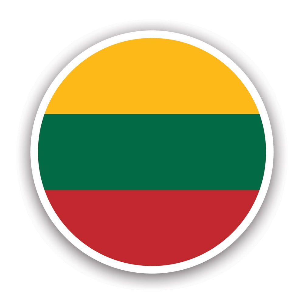 Round Lithuanian Flag Sticker Decal - Self Adhesive Vinyl ...