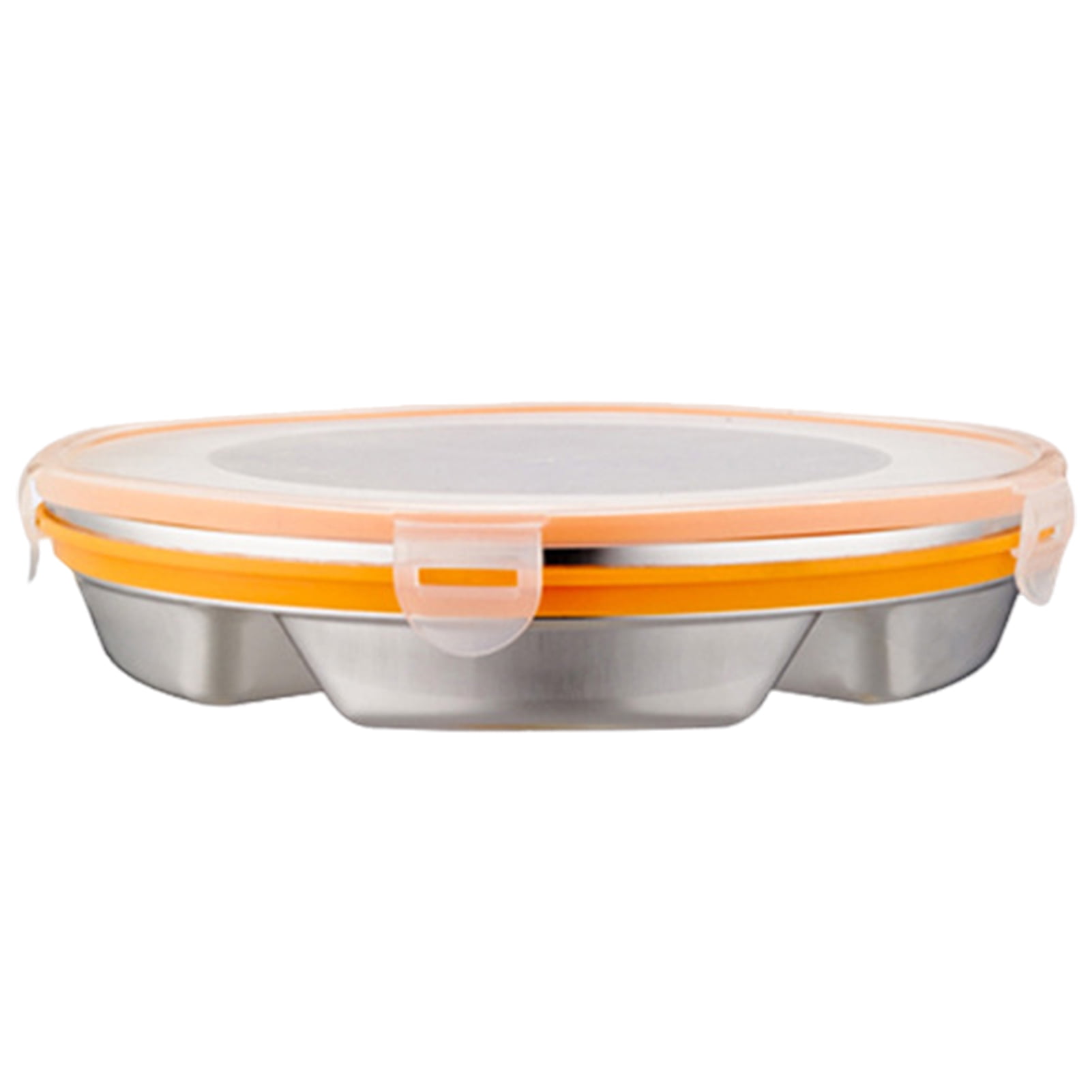 Round Lunch Box with Clear Airtight Lid - 6 Compartments, Food Grade ...