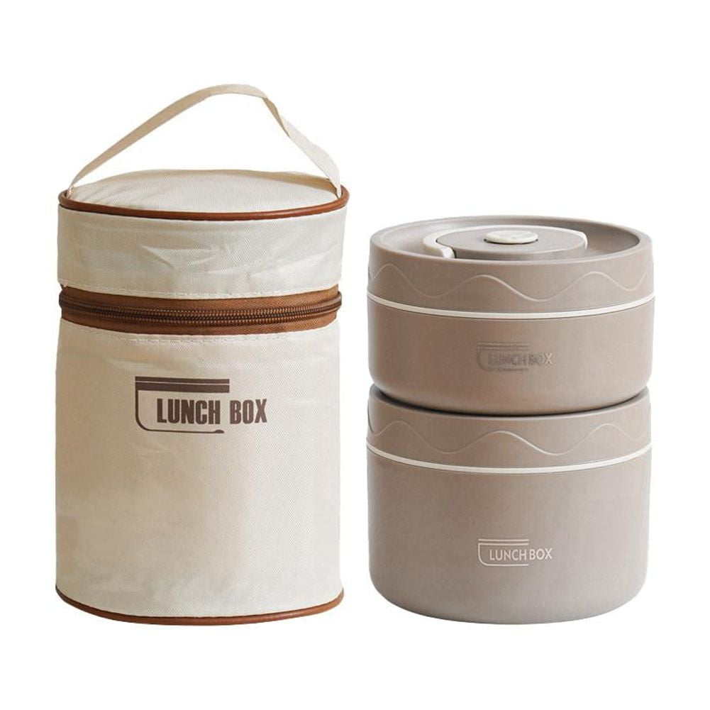 Round Lunch Box Portable Insulated Lunch Container Stainless UK Set ...