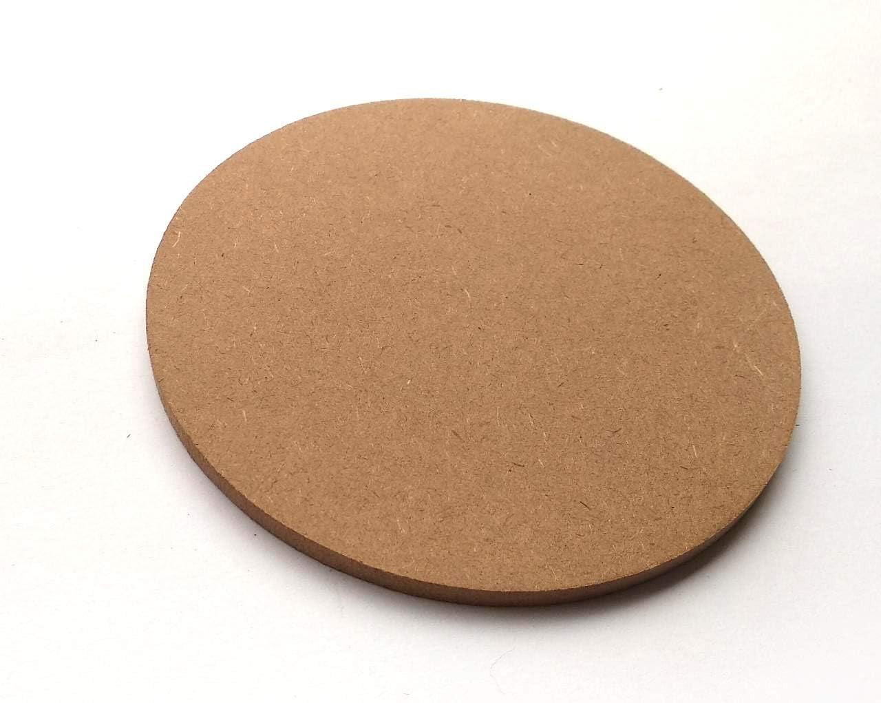 Round MDF Board Circular Wooden Craft Base Natural Brown - Walmart.com