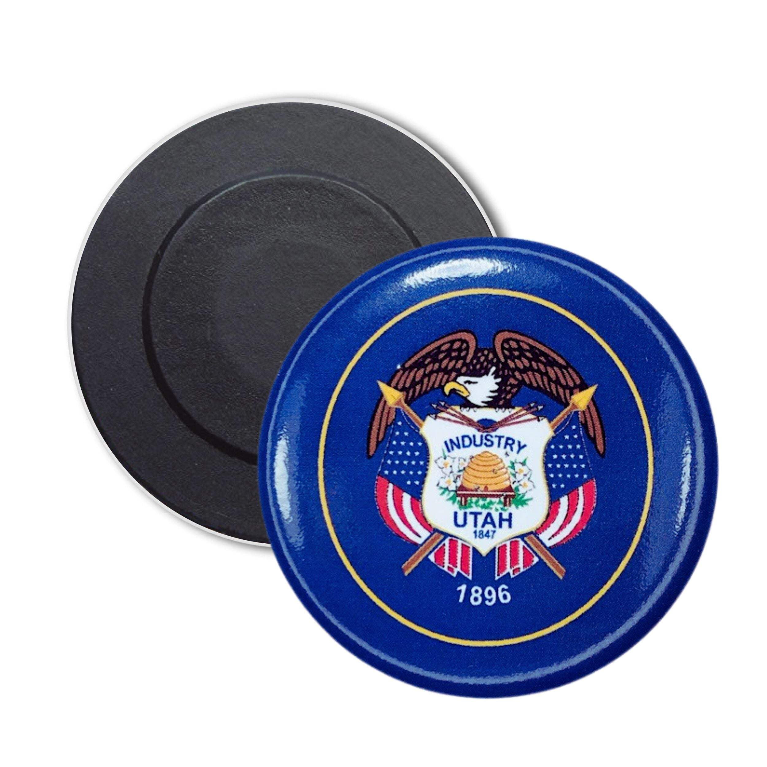 Round Magnet - State Flag Utah - USA | 2-Inch State Flag Magnet | USA ...