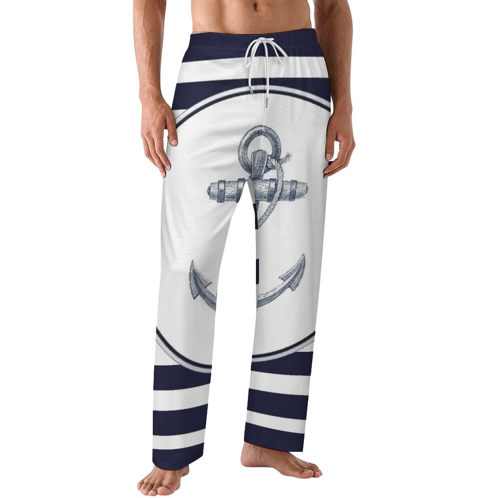 Round Marine Emblem With Anchor Mens Pajamas Pajama Pants Mens ...