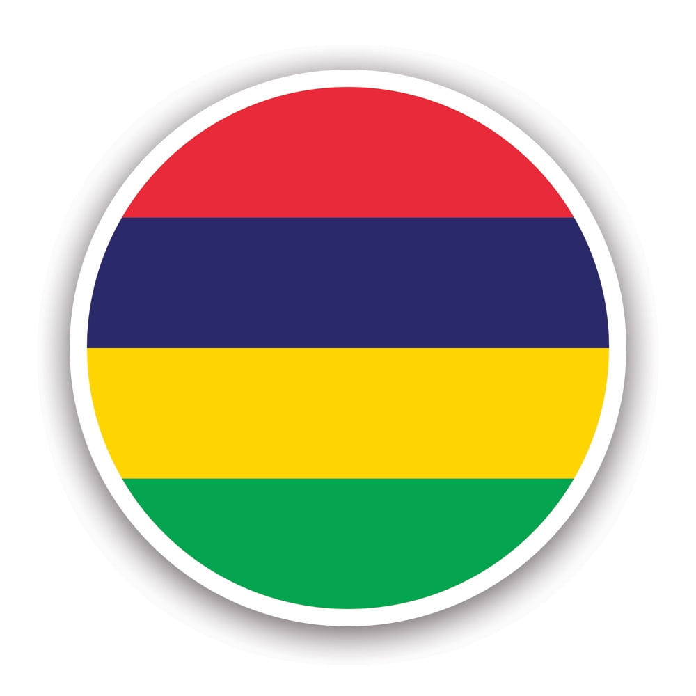 Round Mauritian Flag Sticker Decal - Self Adhesive Vinyl - Weatherproof ...