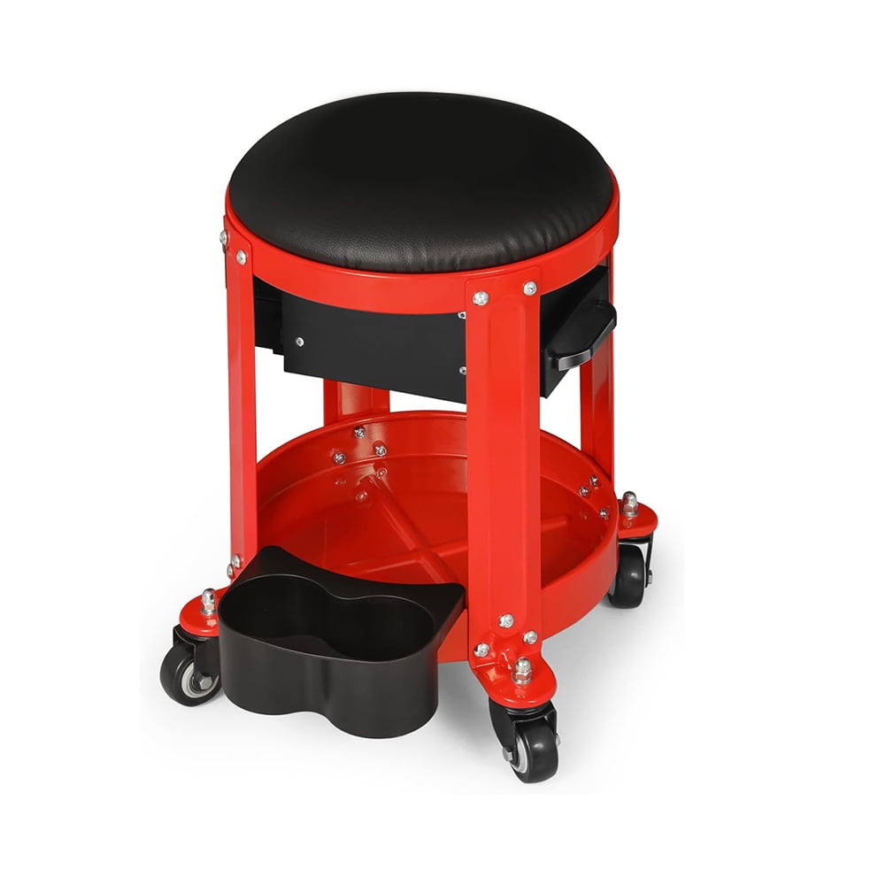 Round Mechanics Roller Seat, Height-Adjustable Creeper with Wheels ...