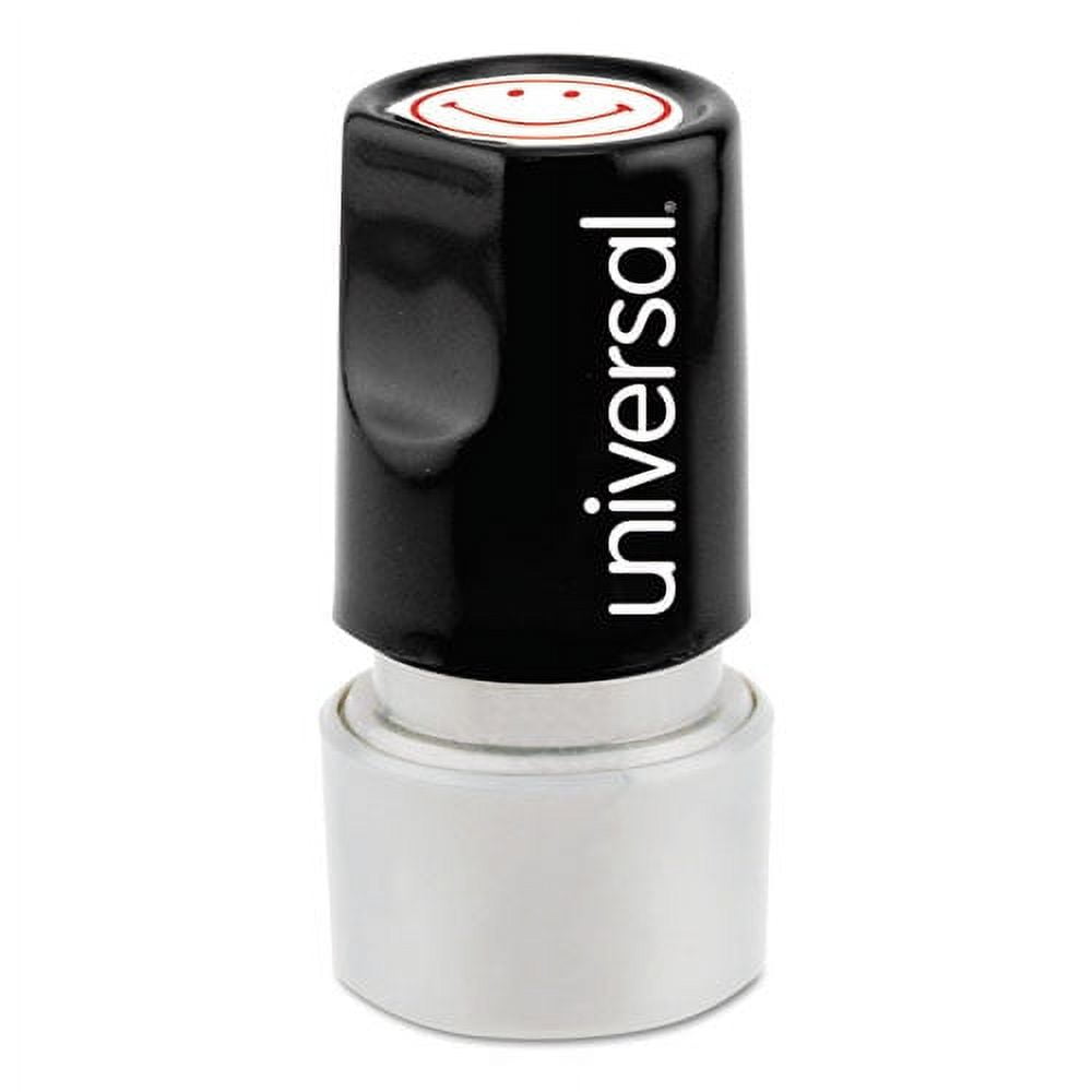Round Message Stamp, Smiley Face, Pre-Inked/re-Inkable, Red | Bundle of ...