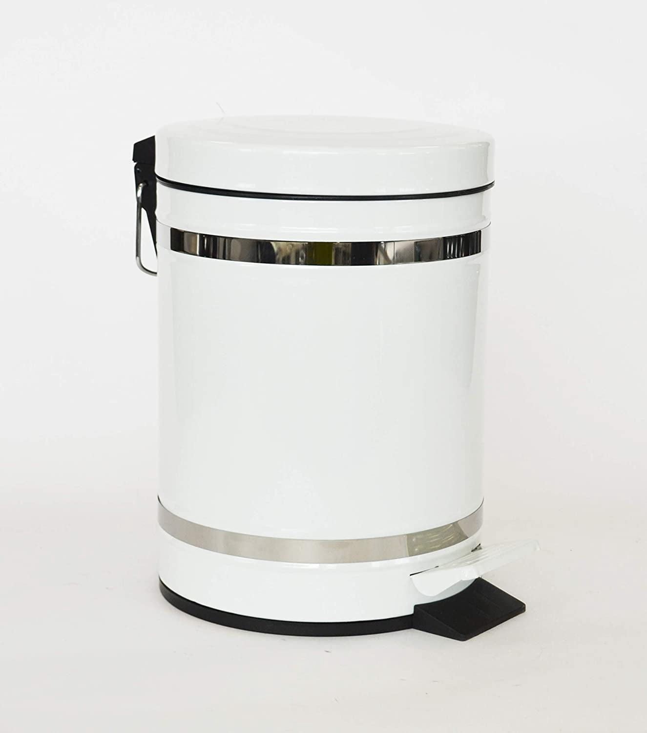 Round Metal 5 Liter/1.3 Gallon Step Trash Can with Removable Liner ...