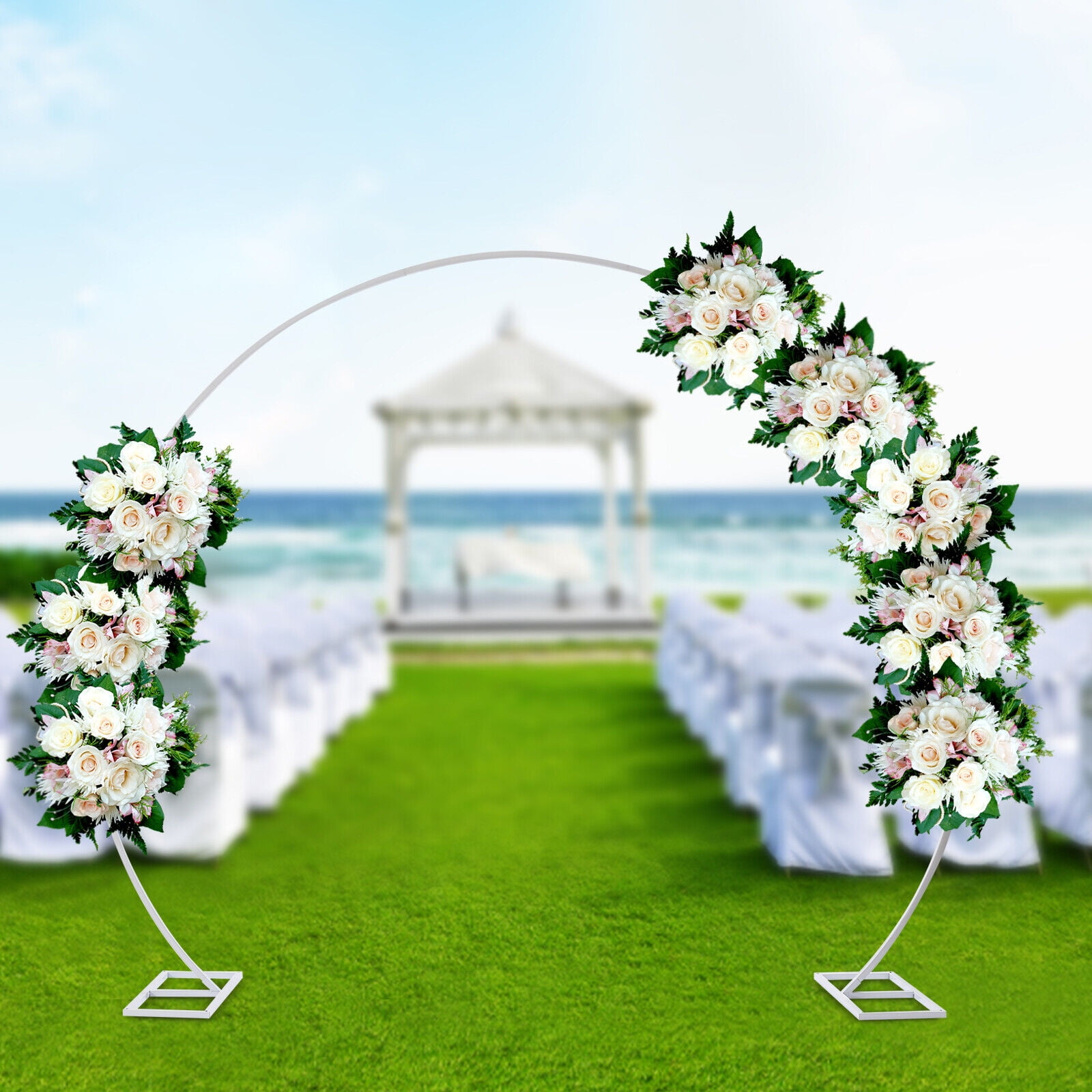 Round Metal Arch Circle Arch Holder Wedding Party Flower Display ...