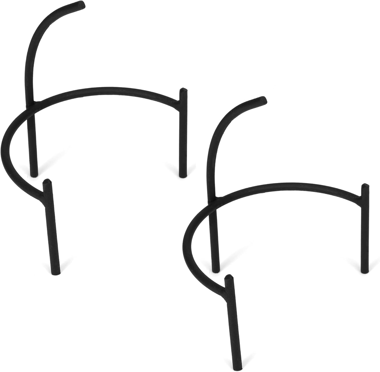 Round Metal Display Stand - Plate Holder - Curved Black Metal Plate ...