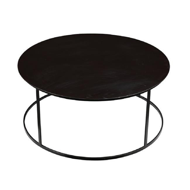 Round Metal Frame Side Table with Tubular Legs - Dark Brown - Walmart.com