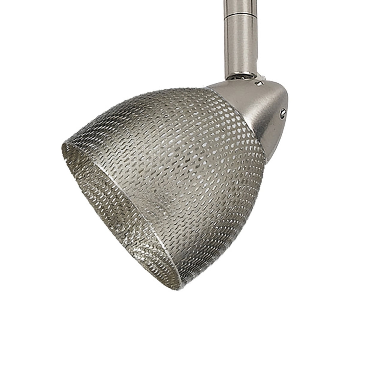 Round Metal Mesh Shade Track Light Head and Frame, Silver- Saltoro ...