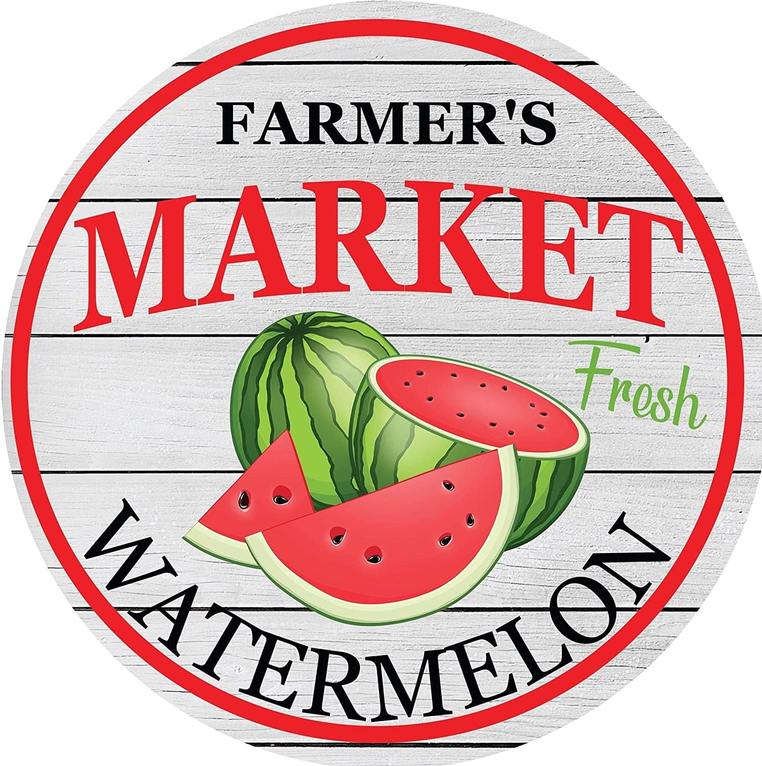 Round Metal Poster Signs Round Tin Sign Watermelon Wreath Sign Summer ...