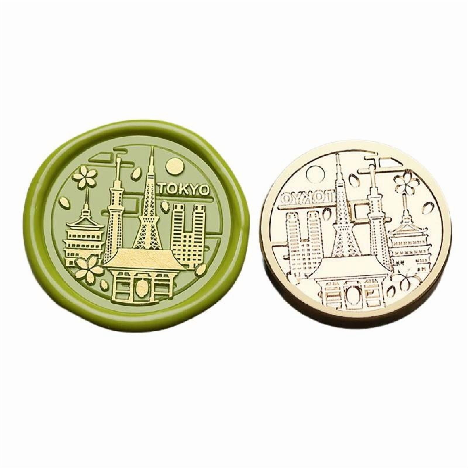Round Metal Seal Stamp Head with Famous City Landmark Building Pattern ...