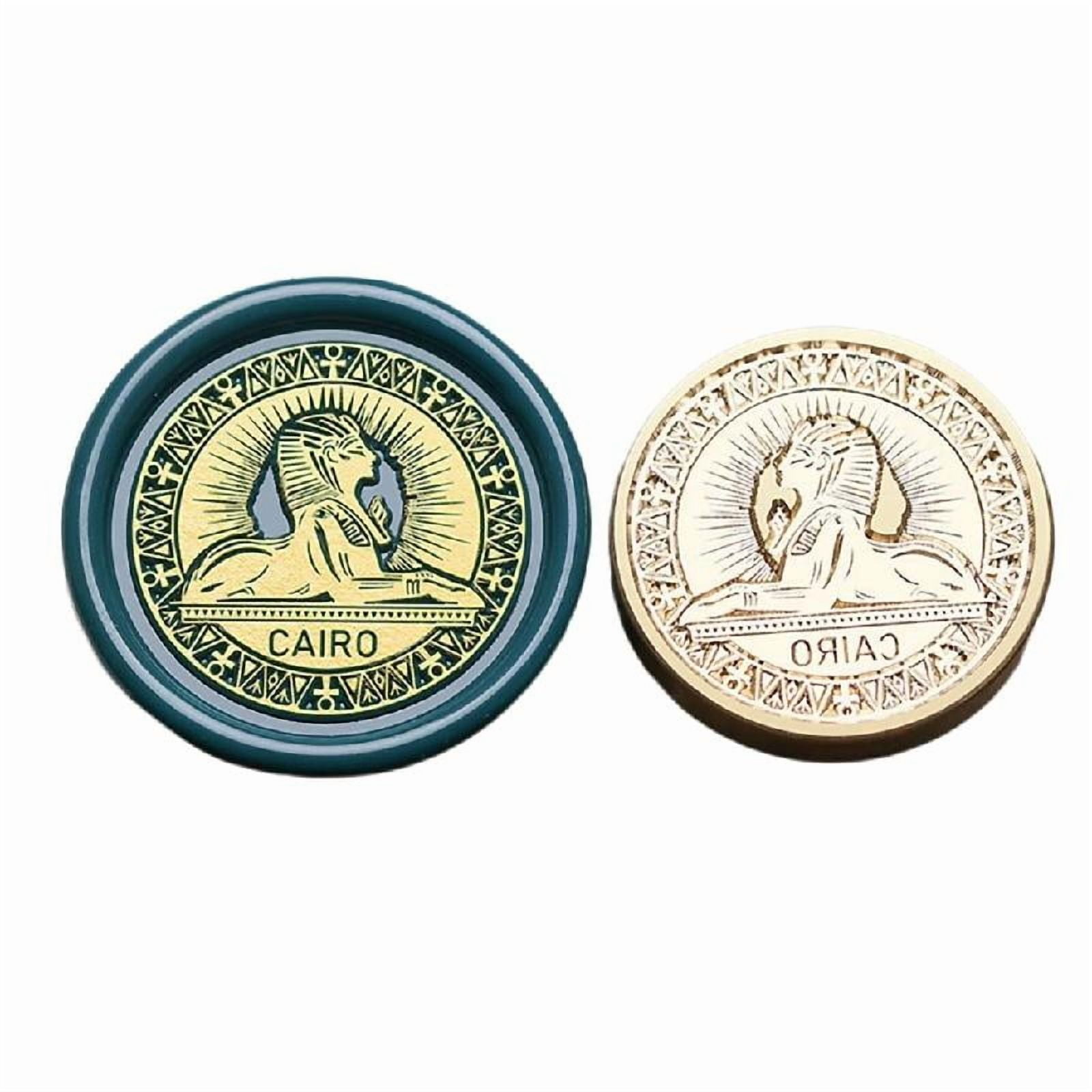 Round Metal Seal Stamp Head with Famous City Landmark Building Pattern ...