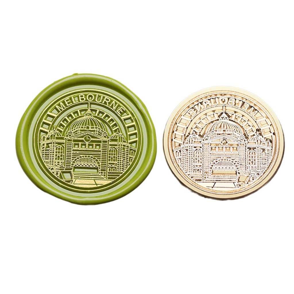 Round Metal Seal Stamp Head with Famous City Landmark Building Pattern ...