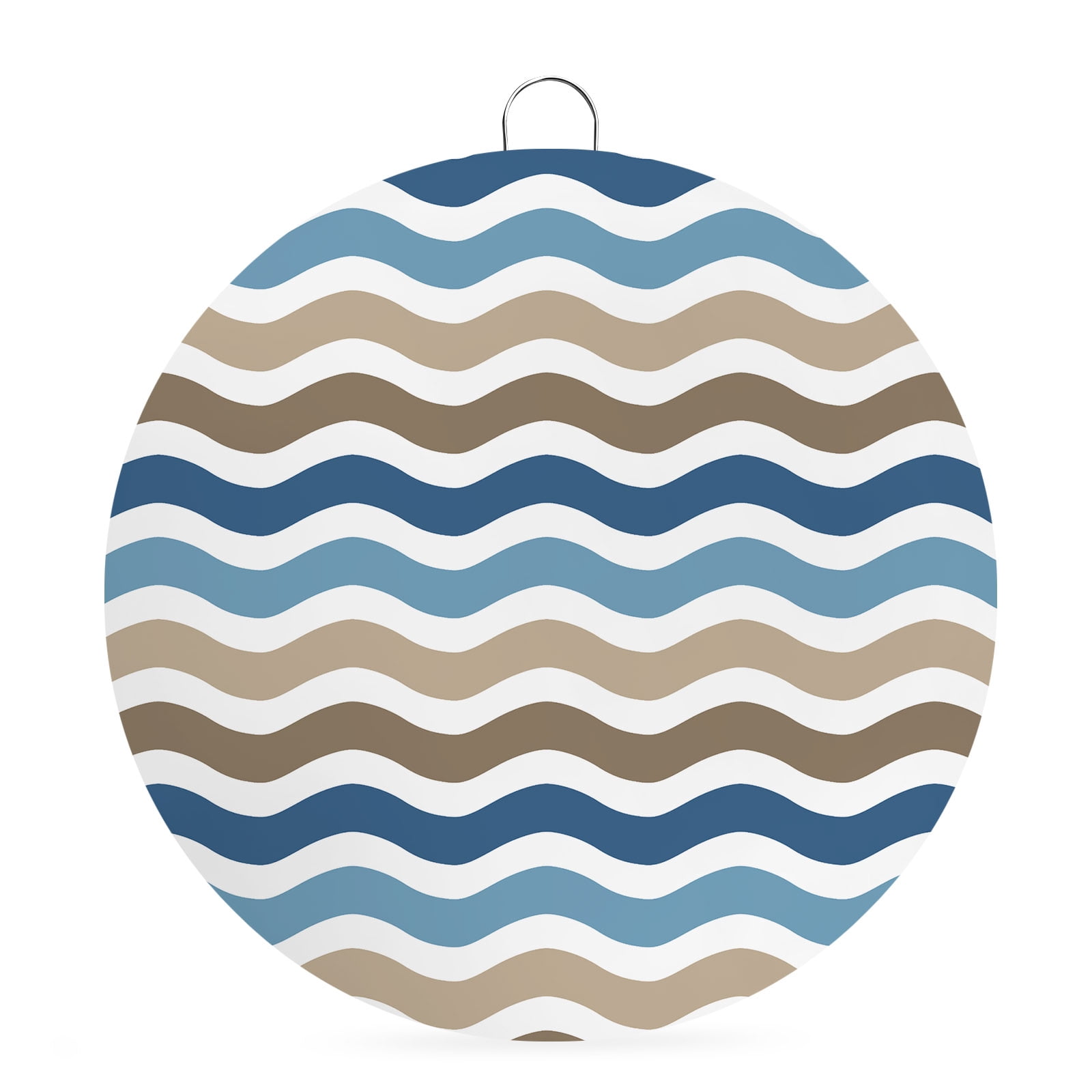 Round Metal Signs for Outside Blue Brown Stripe Waves Tin Signs ...