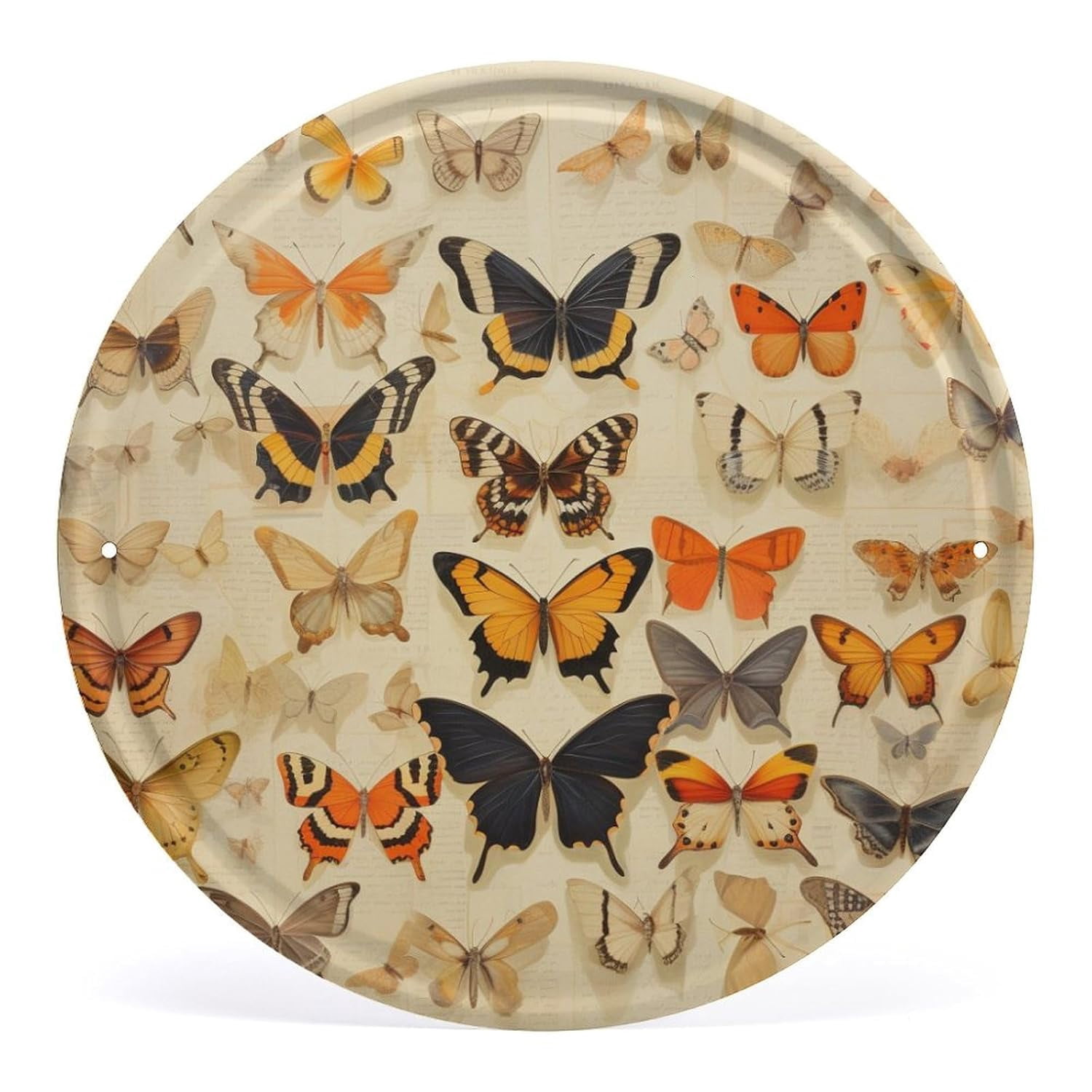 Round Metal Tin Sign Butterfly Gifts Ideas Vintage Metal Tin Signs ...