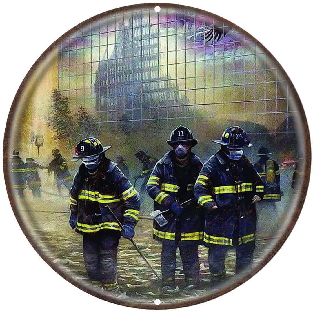 Round Metal Tin Sign Fireman I Am Not What Happened To Me I Am What I ...