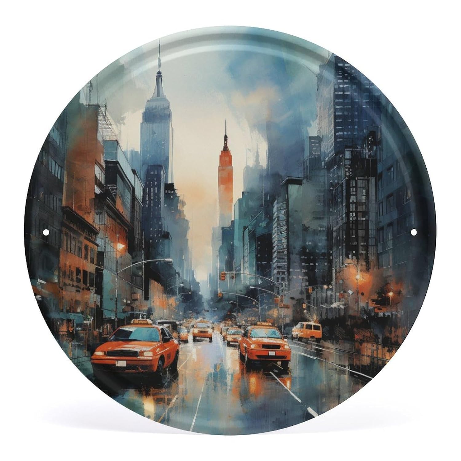 Round Metal Tin Sign London State Building Vintage Metal Sign Realistic ...