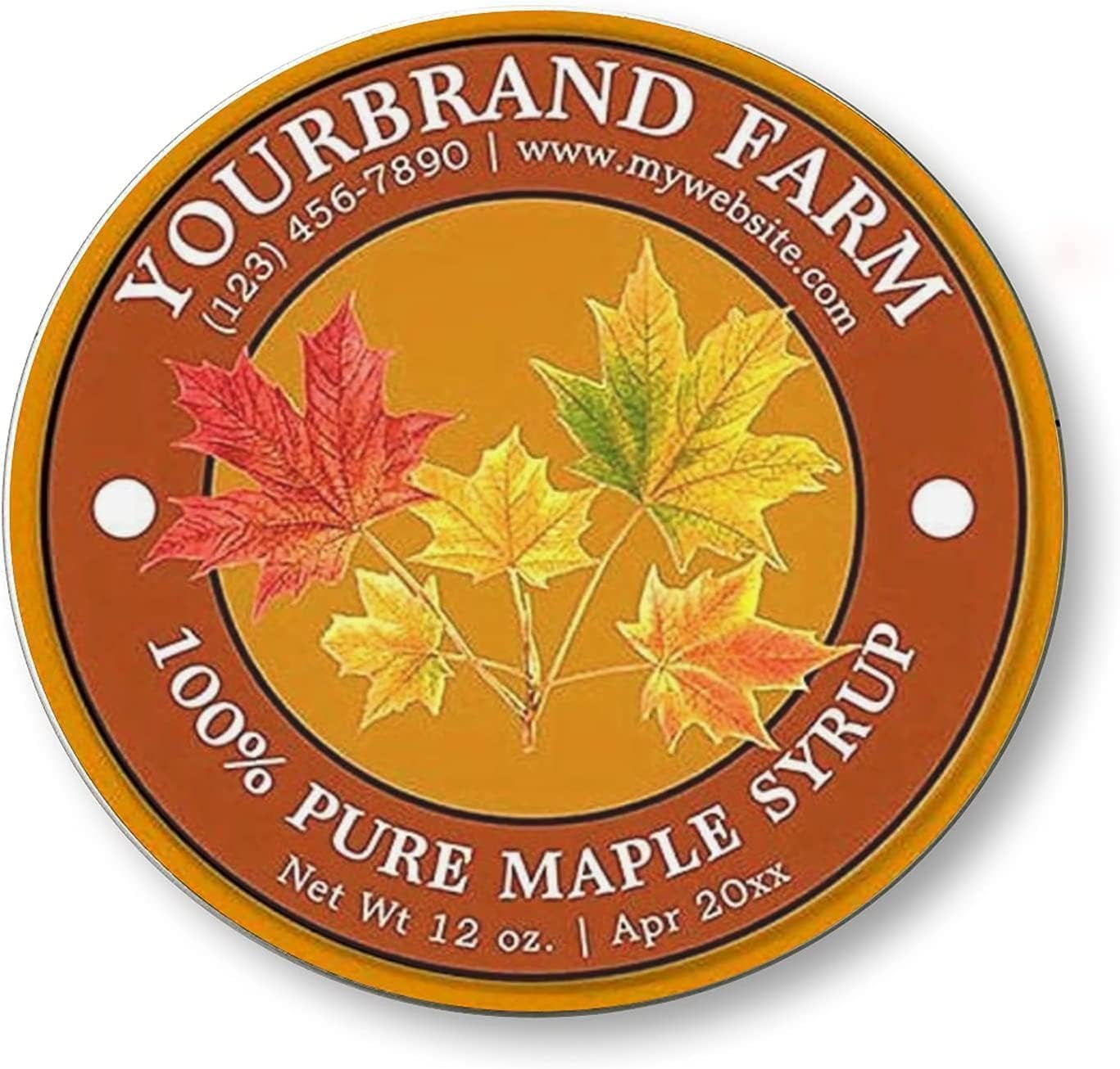 Round Metal Tin Sign Rustic Wall Decor Farm Pure Maple Syrup Wreath ...