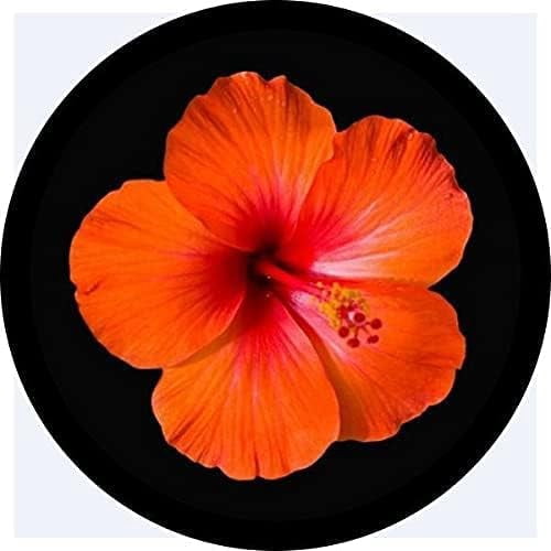 Round Metal Tin Sign Rustic Wall Decor Hibiscus Flower Retro Metal ...