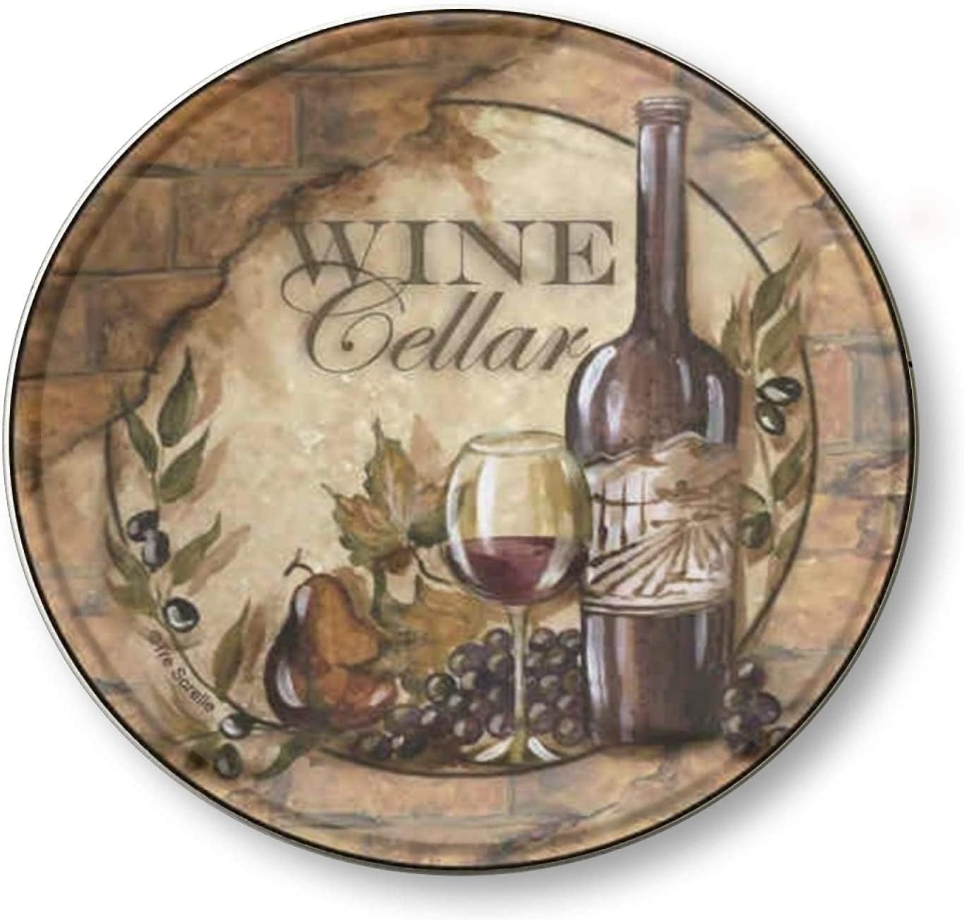 Round Metal Tin Sign Rustic Wall Decor Wine Cellar Wreath Sign Wall ...