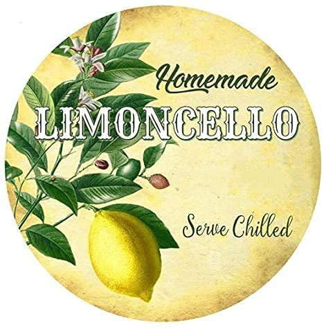 Round Metal Tin Sign Wall Plaque Vintage Homemade Lemonade Limoncello ...
