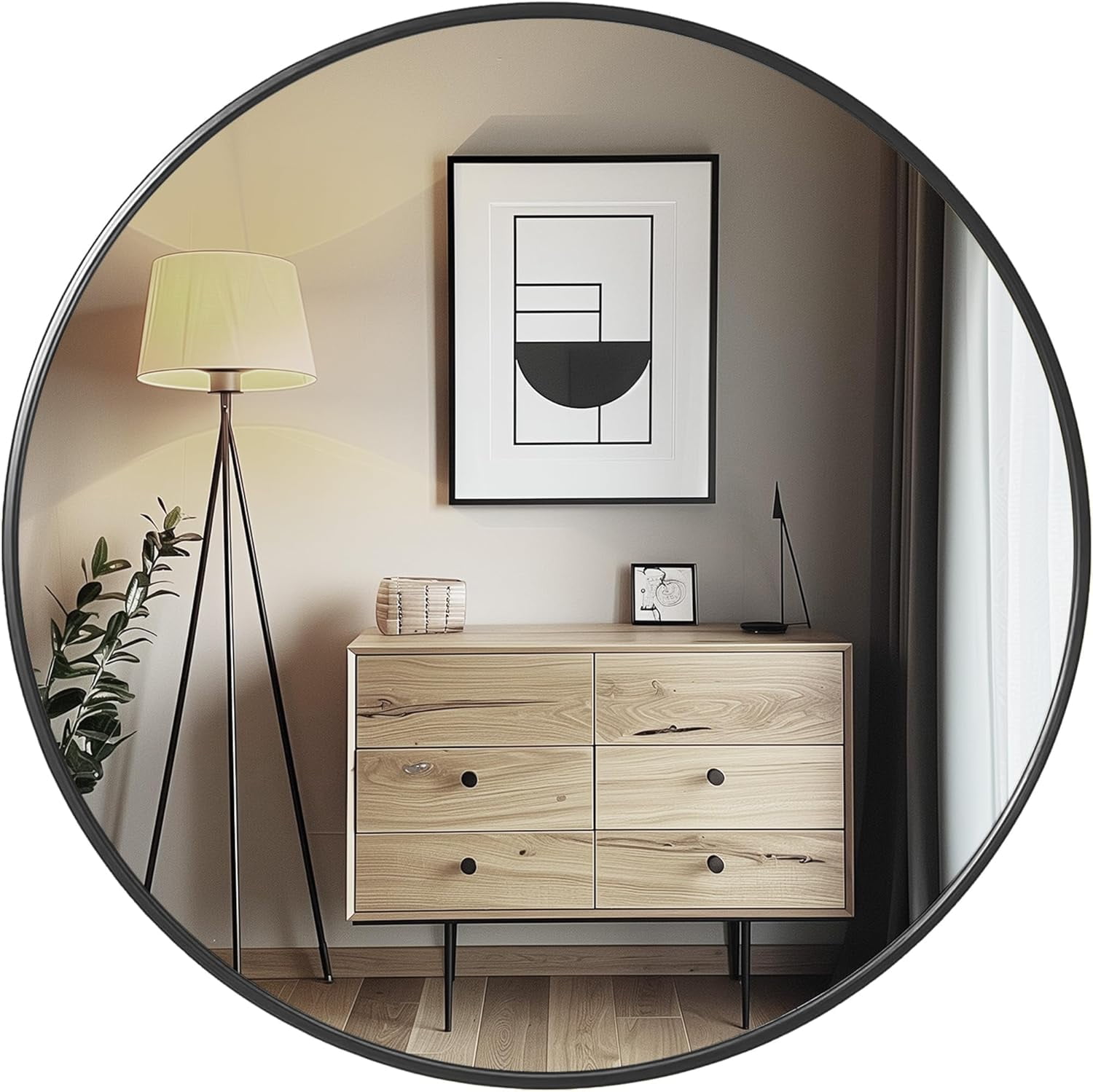 Round Mirror, 30 inch Round Mirror for Wall, Round Wall Mirror Metal ...