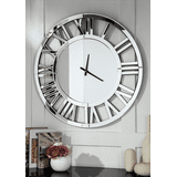 Glamorous Decorative 32" Round Mirror Wall Clock - Modern Large Clocks ...