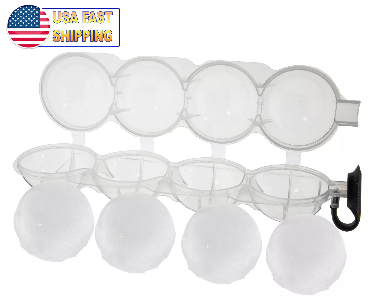 Round Mold Ice Cube Ball Makers - Refreshing Ice Sphere Circular 4 Ice ...