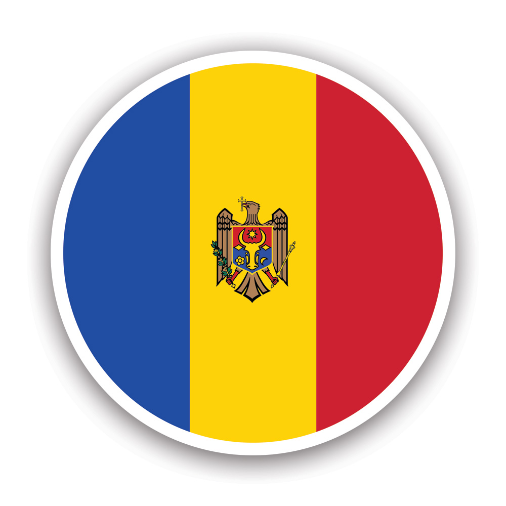 Round Moldovan Flag Sticker Decal - Self Adhesive Vinyl - Weatherproof ...