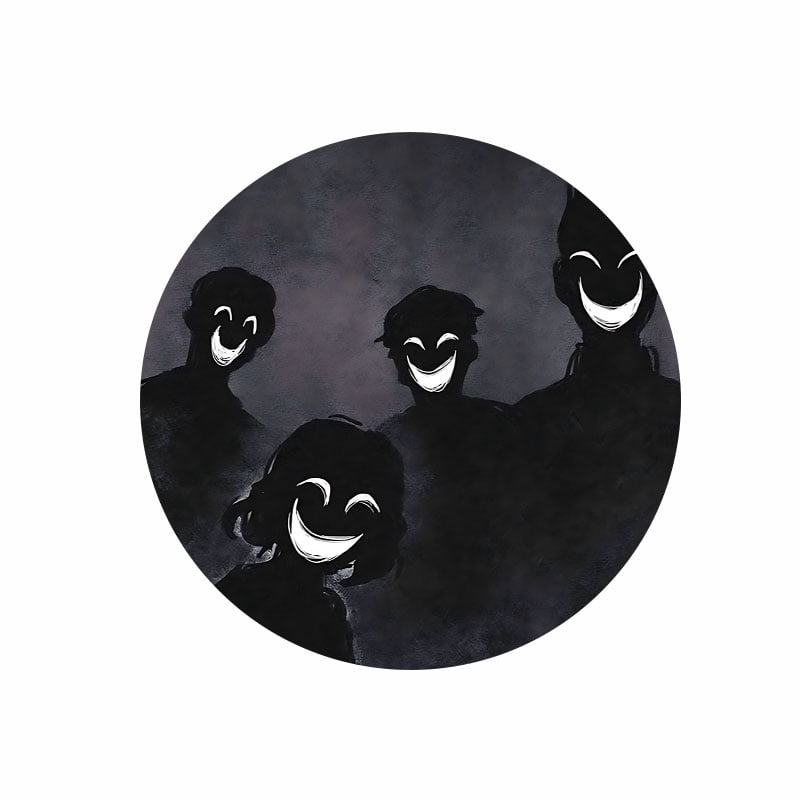 Round Mouse Pad 7.87 x 7.87 Inches Dark Art Silhouette Design Rubber ...