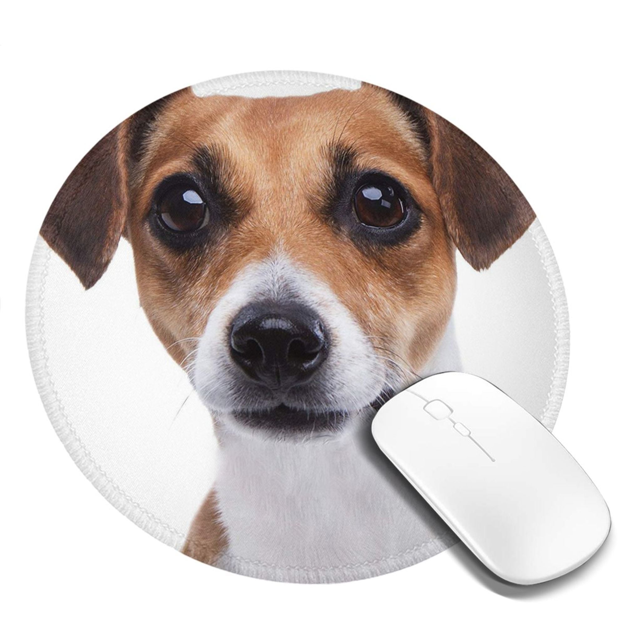Round Mouse Pad Beware of Jack Russell Dog Signs Non-Slip Rubber(8 ...