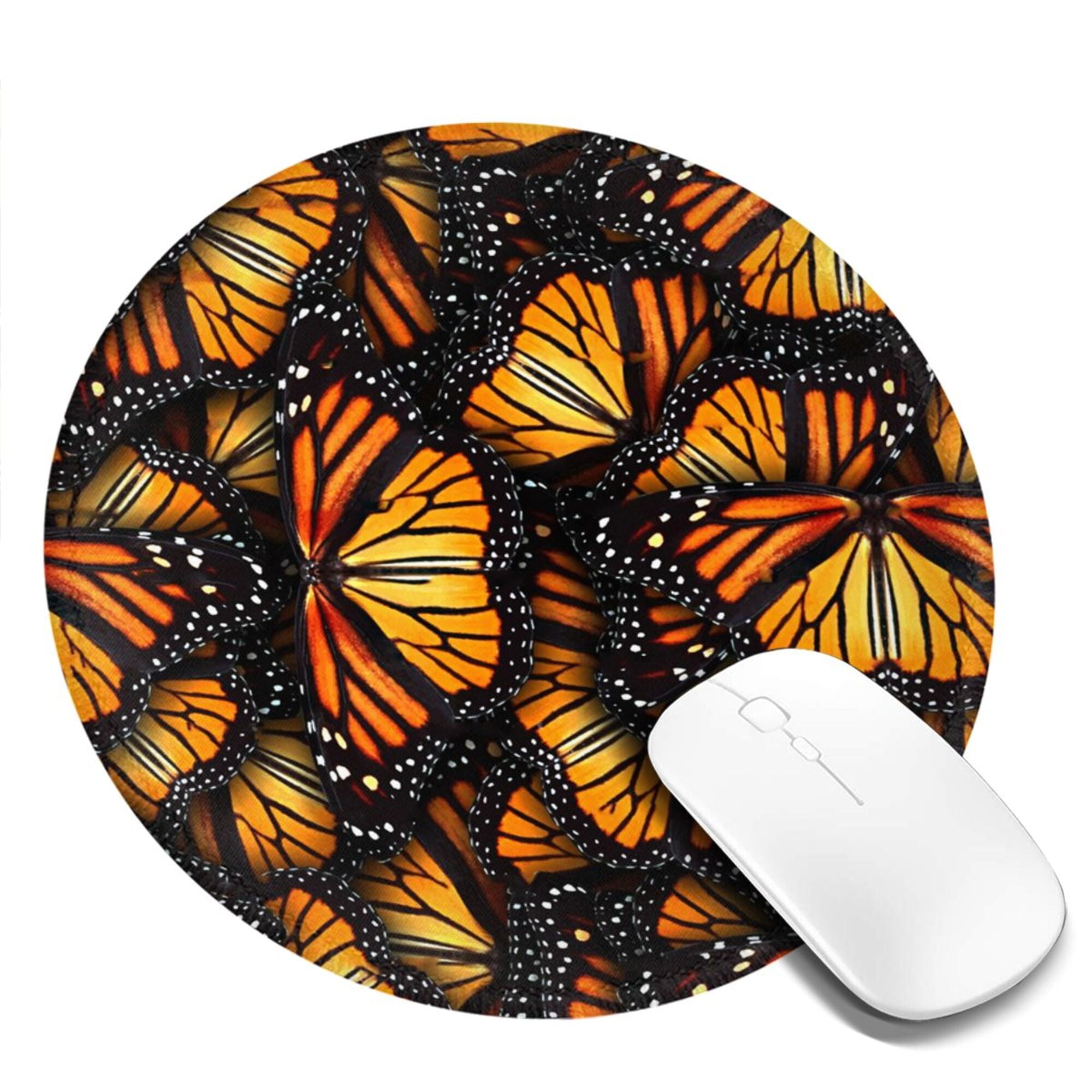 Round Mouse Pad Butterflies Non-Slip Rubber(8" Inch)Mouse Mat With ...