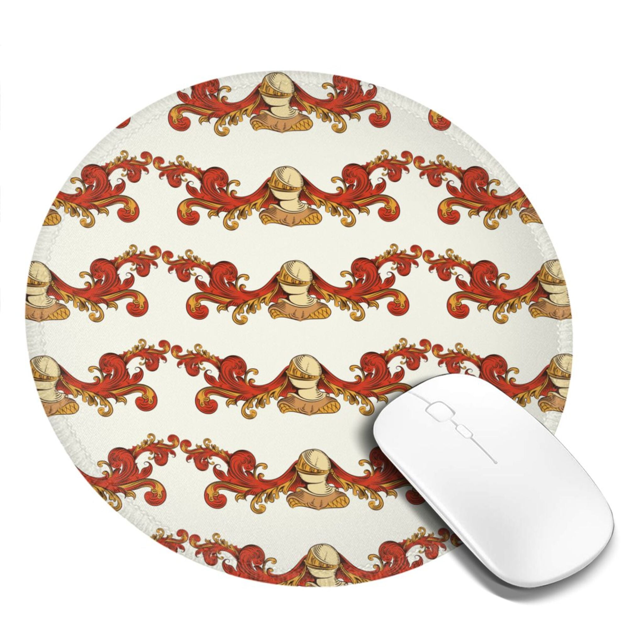 Round Mouse Pad Color illustration border background Non-Slip Rubber(8 ...