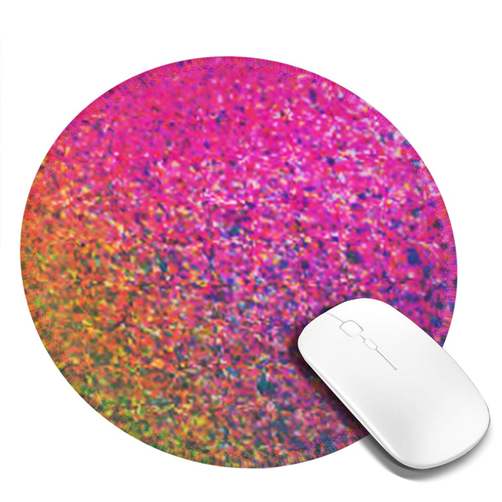 Round Mouse Pad Color paint splash effect background Non-Slip Rubber(8 ...