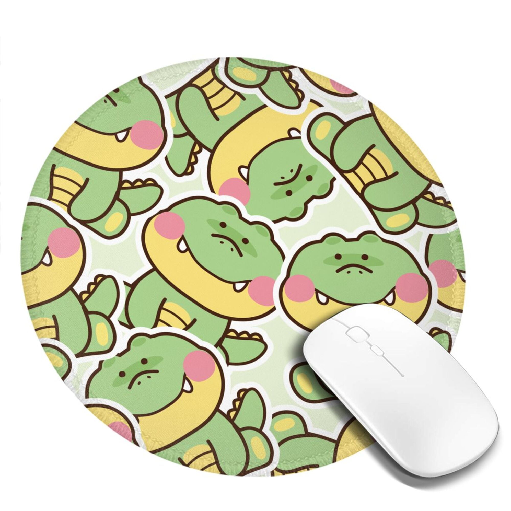 Round Mouse Pad Cute Crocodile Non-Slip Rubber(8" Inch)Mouse Mat With ...