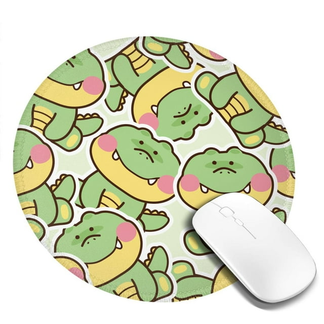 Round Mouse Pad Cute Crocodile Non-Slip Rubber(8" Inch)Mouse Mat With ...