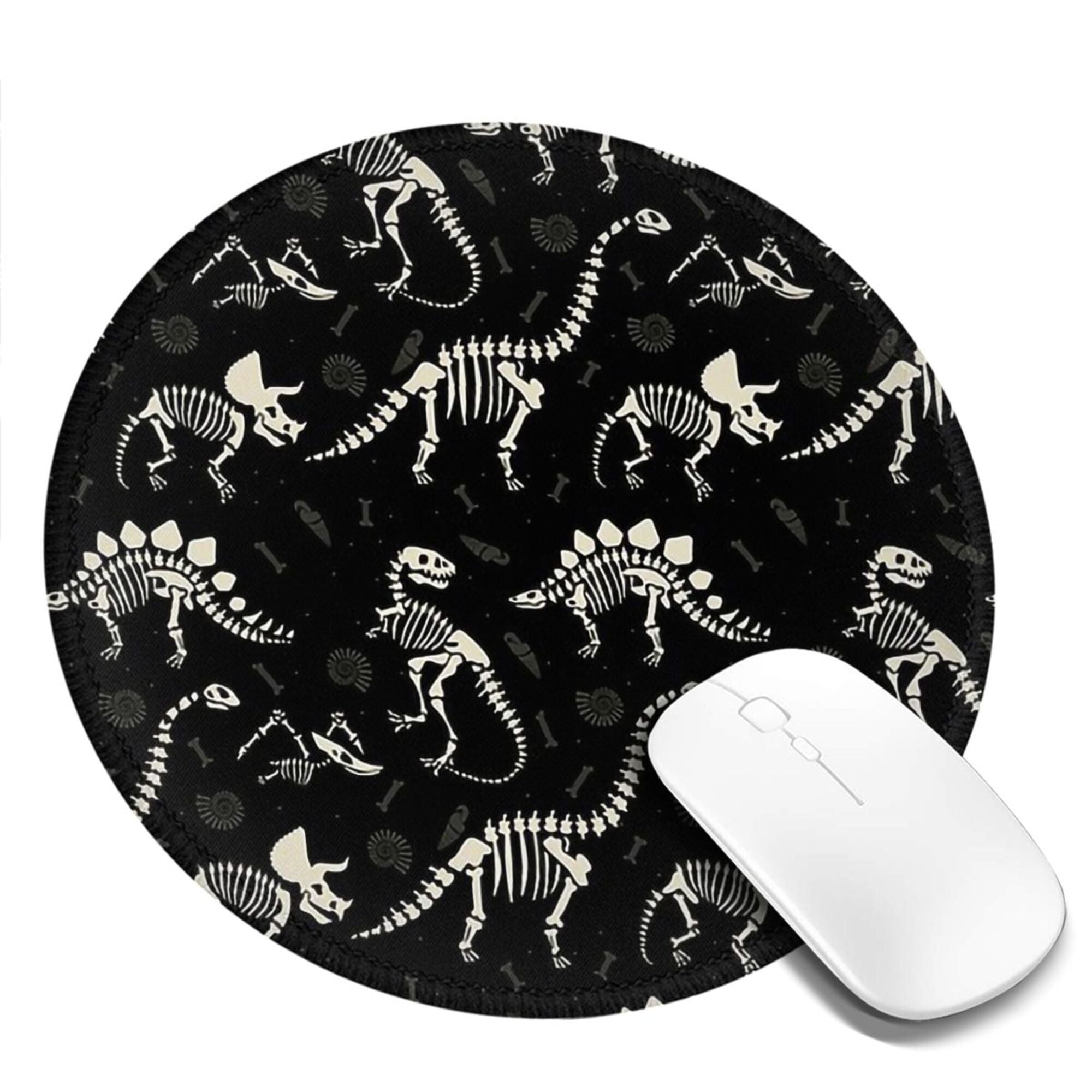 Round Mouse Pad Dinosaur Fossils In Black Non-Slip Rubber(8" Inch)Mouse ...