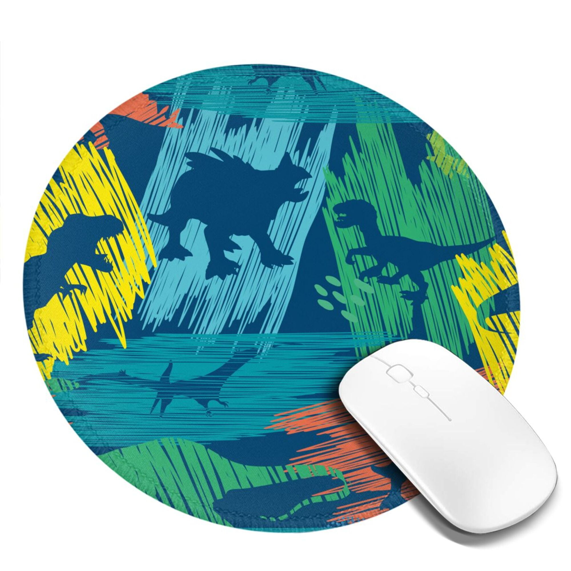 Round Mouse Pad Dinosaurs Non-Slip Rubber(8" Inch)Mouse Mat With Gaming ...