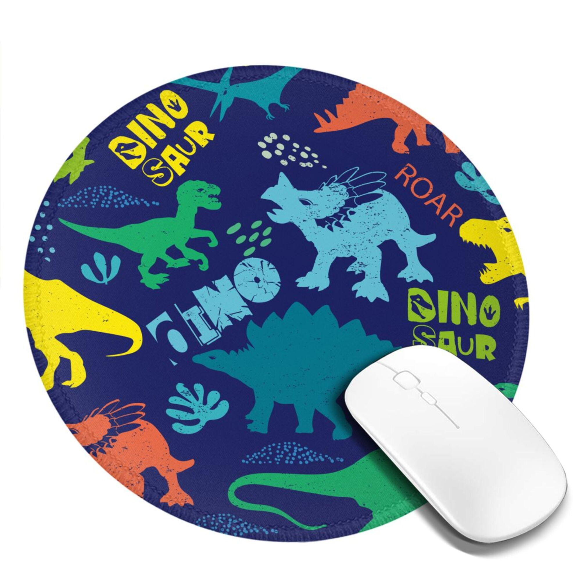 Round Mouse Pad Dinosaurs Non-Slip Rubber(8" Inch)Mouse Mat With Gaming ...