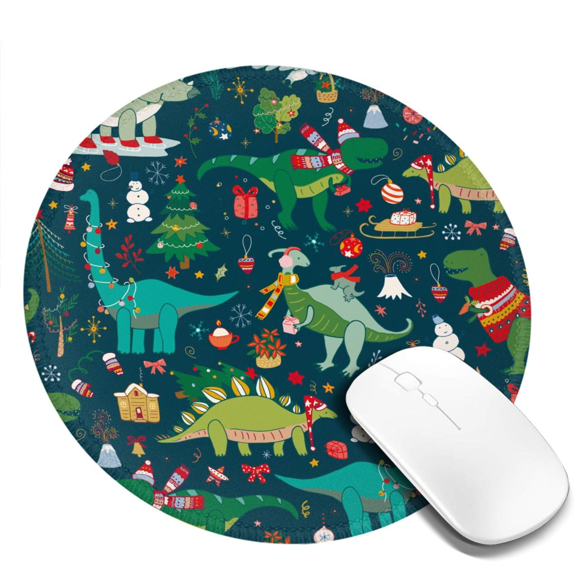 Round Mouse Pad Dinosaurs Non-Slip Rubber(8" Inch)Mouse Mat With Gaming ...