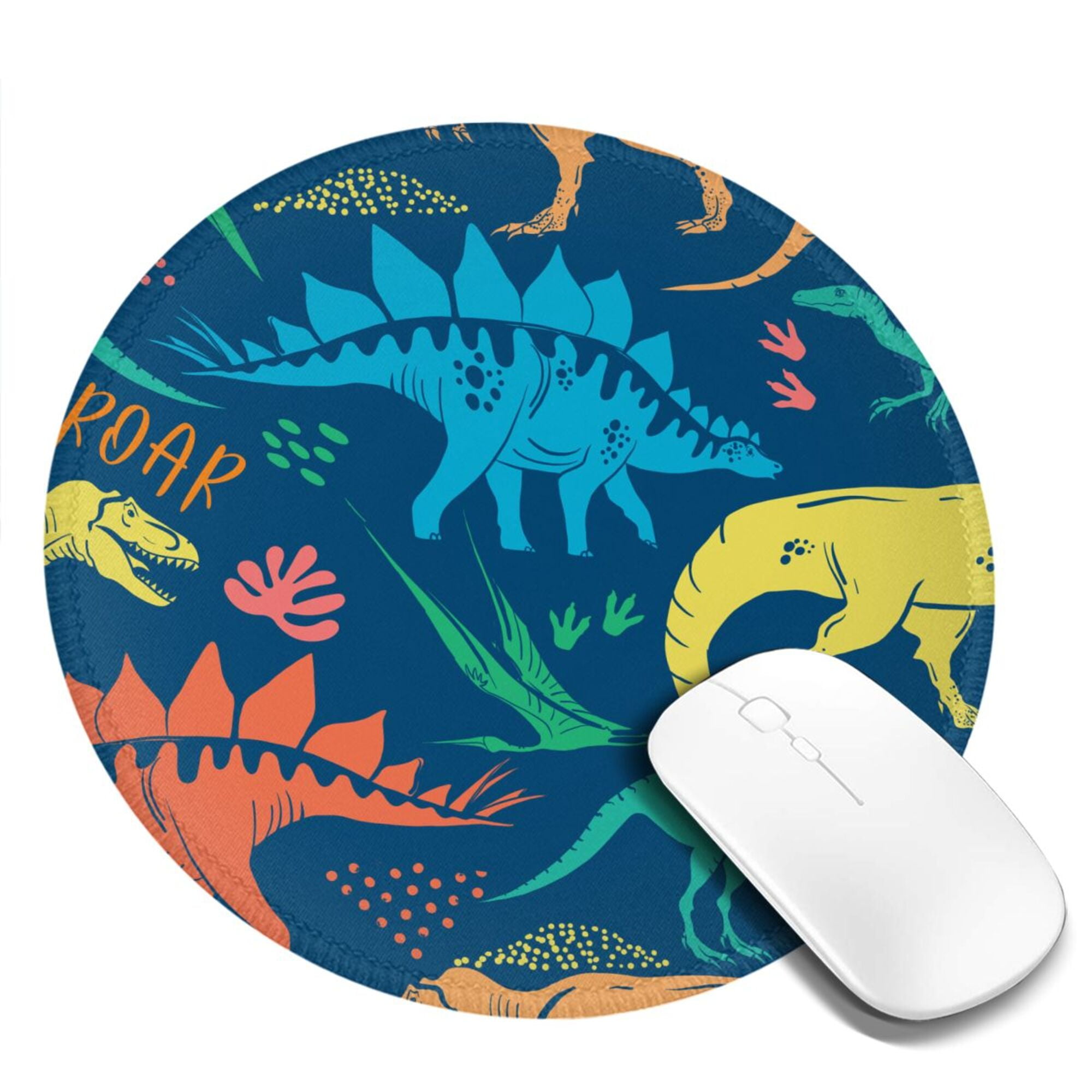 Round Mouse Pad Dinosaurs Non-Slip Rubber(8" Inch)Mouse Mat With Gaming ...